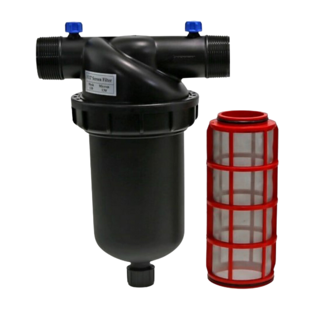 Inline Filter 130 Micron Straight T Type: 2" Inlet/Outlet with Screen ...